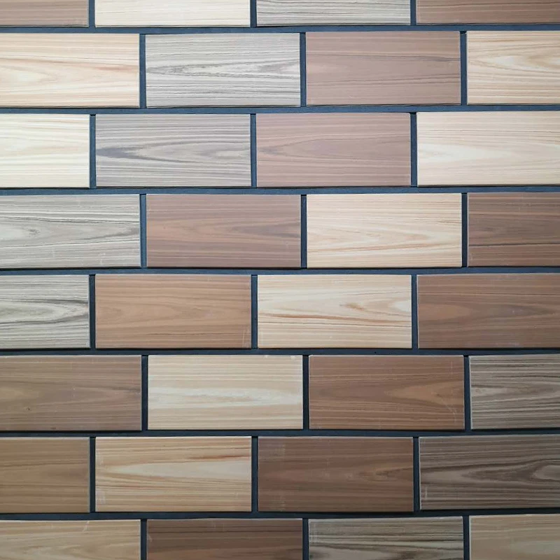 Ceramic Wood Grain Brick Wall Tile - Durable & Stylish