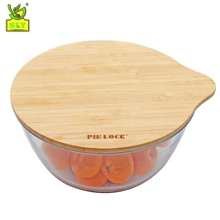 Large Glass Salad Bowl - Mixing And Serving Dish - Clear Glass Fruit ...