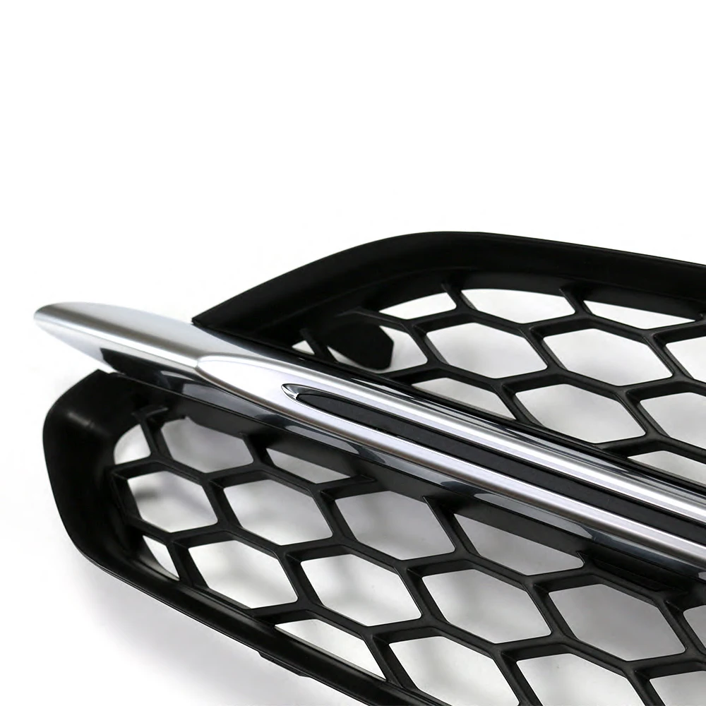 Black Fog Grille 4h0807679r 4h0807680r Fog Lamp Cover With Chrome ...