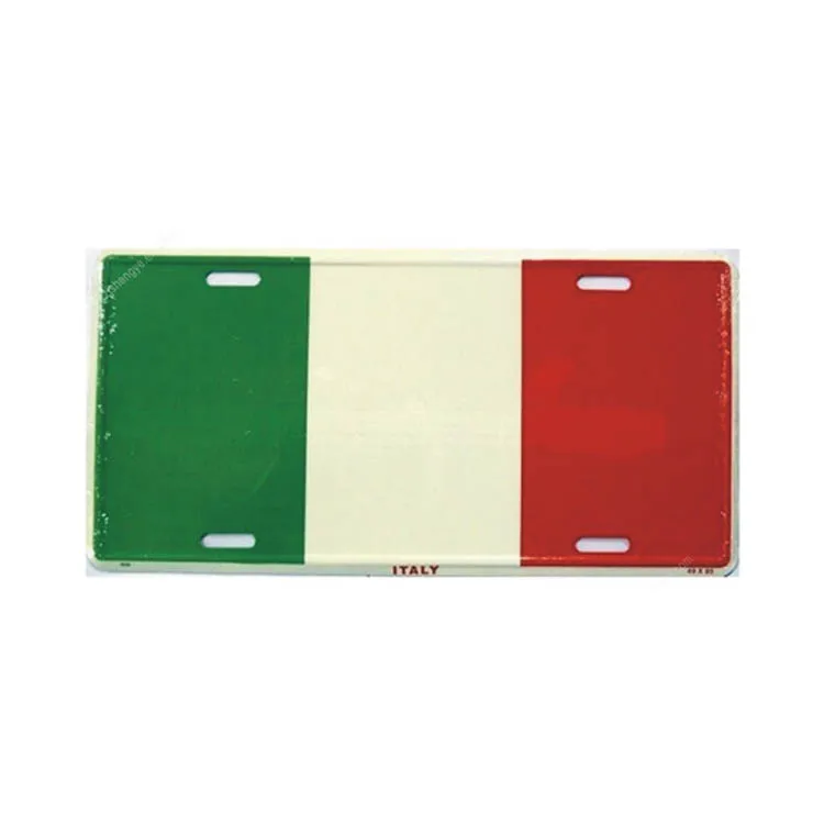 Custom Italy Flag Aluminum Reflective Sheeting Auto License Plate - Buy ...