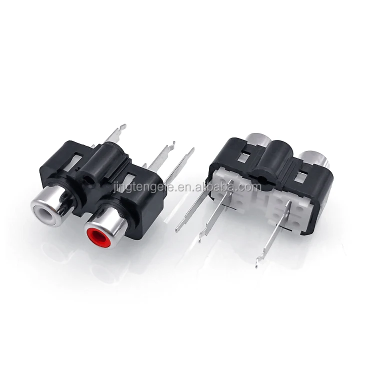 RCA 2 Hole Connector RCA-227 for Audio & Video, Vertical PCB Mount ...
