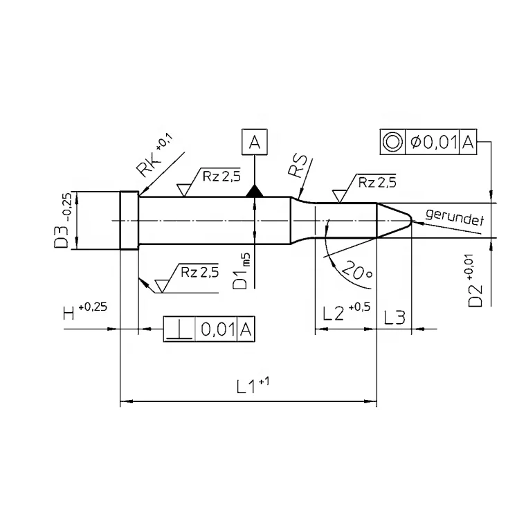 Pilot Punch Similar Din Iso 8020 Type C Long Lead Style Punches - Buy ...