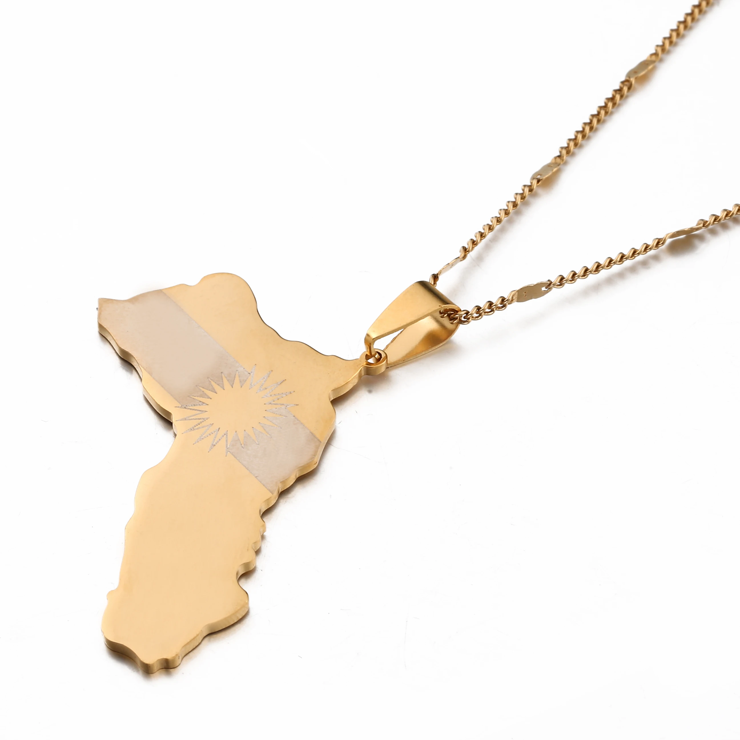 Stainless Steel Trendy Kurdistan Map Pendant Necklaces Kurdish Flag Map ...