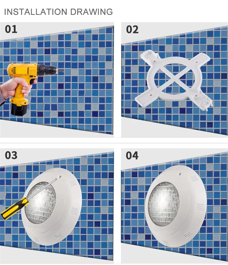 12 Volt 6w Led Swimming Pool Light Ip68 Led Surface Mounted Pool Light ...