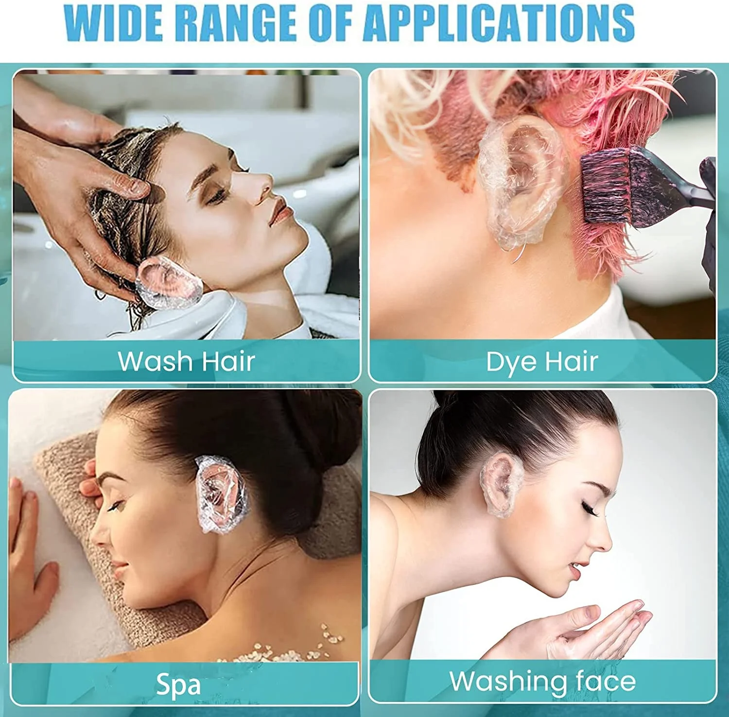 Disposable Transparent Pe Earmuff For Work Shop Lab Cleanroom Spa ...