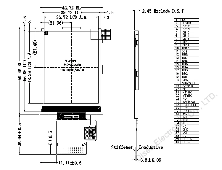 2 4英寸定制240 Rgb X320薄膜晶体管液晶显示器rgb Mcu模块 Buy 2 4英寸微控制器 Mcu 模块 240