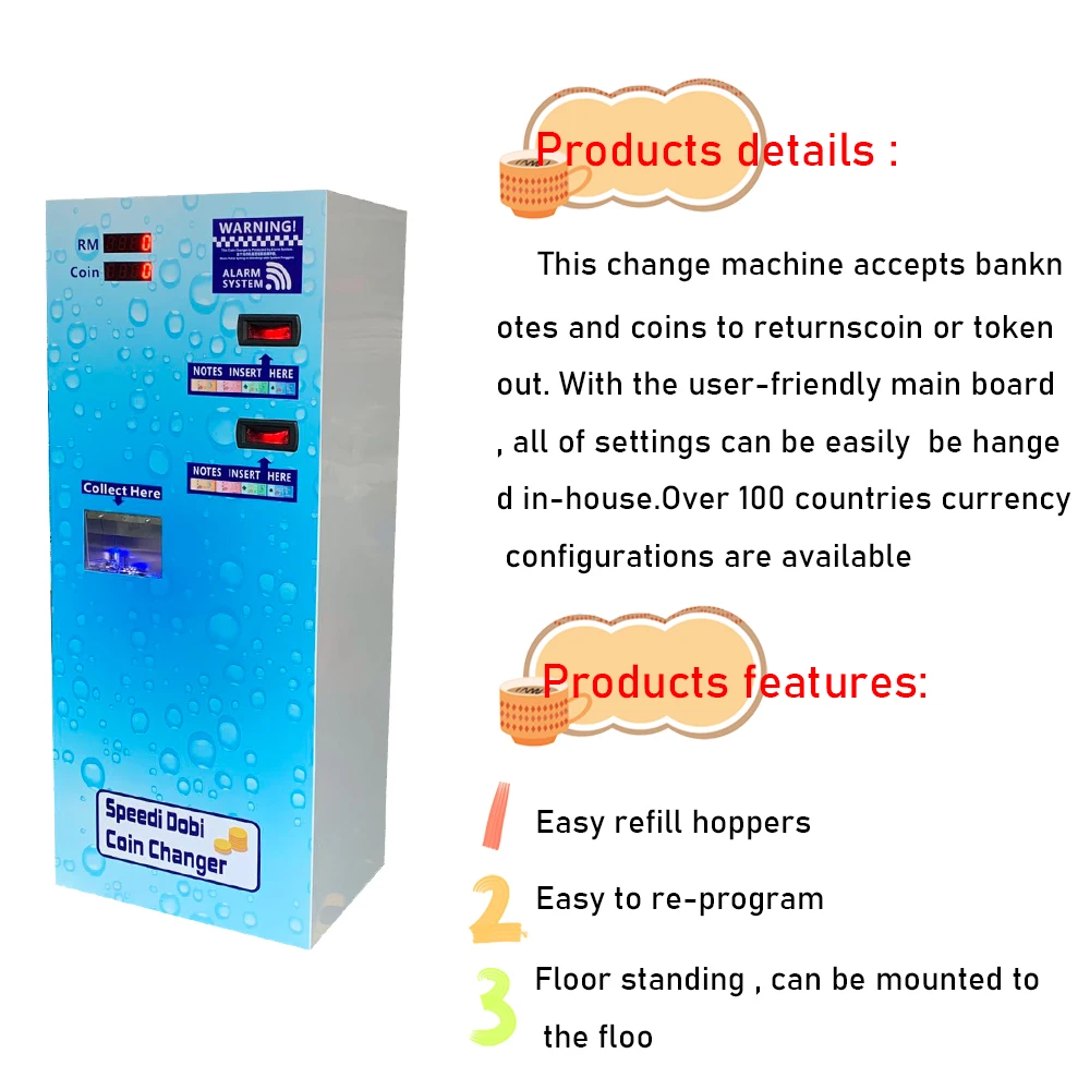 Dollar to Coin Exchange Coin Changer Machine Double Bill Operated ...