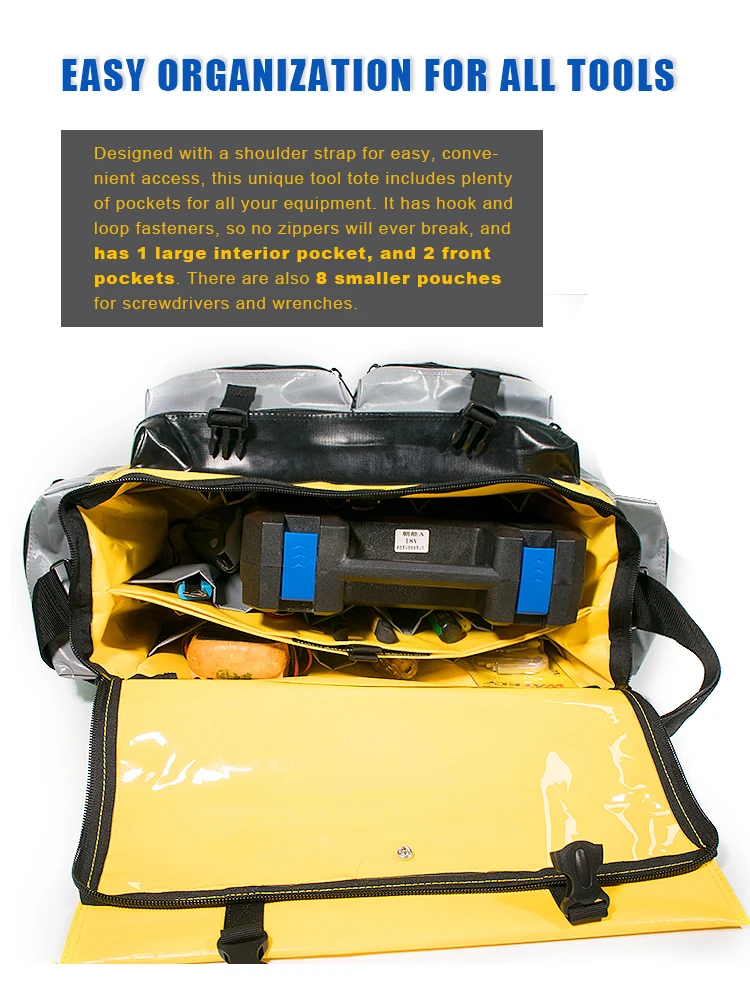 Folding Heavy Duty Vinyl Electrical Tool Kit Bags Tarpaulin PVC Tool Bag