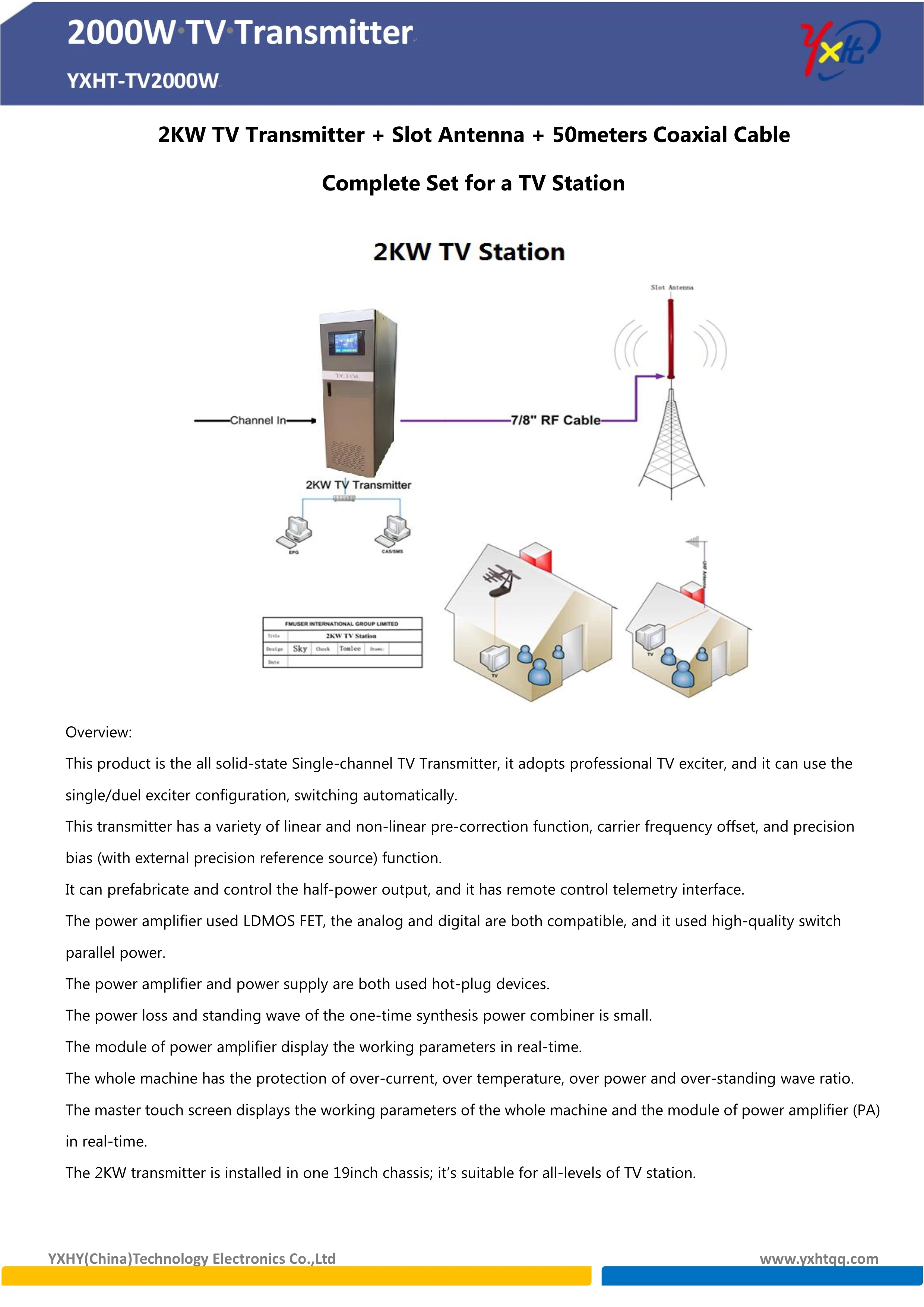 TV Transmitter Complete Package for TV Station - Yuexing Technology Limited