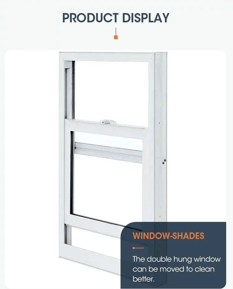 Vertical Aluminum Single Hung Window Double Insulated Glass With Grids ...