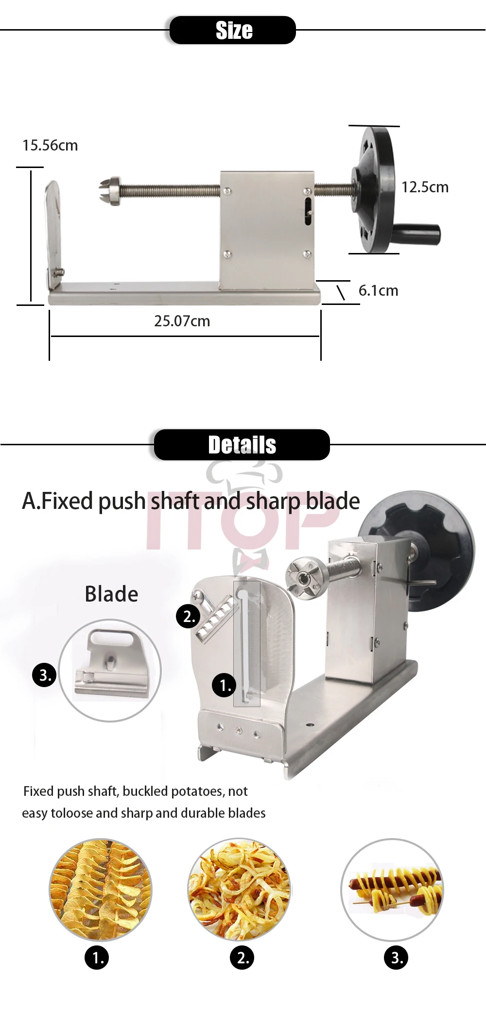 Industrial Potato Curly Fry Cutter Potato Tower Machine/electric Spiral ...