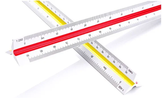 Trigonometric Ruler 30cm - Three Edge Triangle Scale