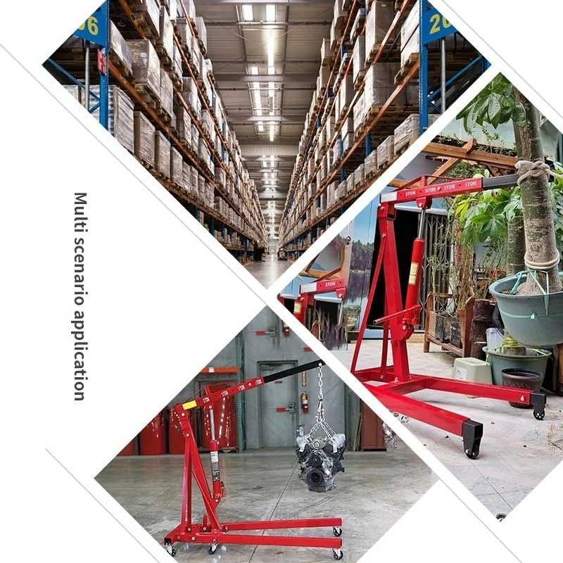 Engine Hoist Hydraulic Lift Crane Hoist Tool 2 Ton Folding Mobile Crane