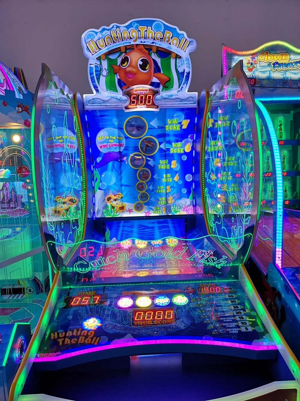 Coin Operated Catch Gold Fish Hunting The Ball Arcade Redemption Ticket ...