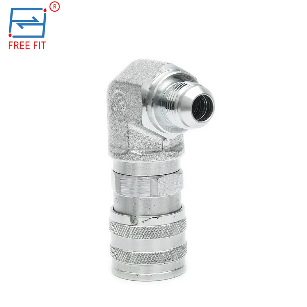 90 Degree Elbow Hydraulic Quick Coupler Flat Face Iso16028 ...
