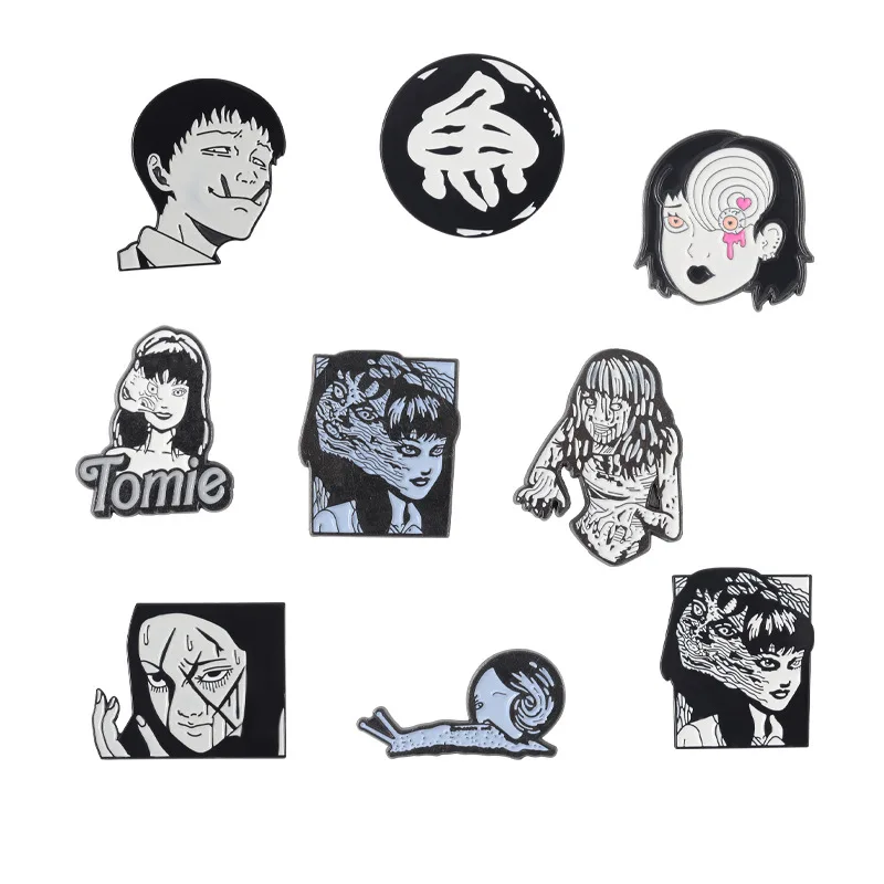 Junji Ito Tomie Enamel Pins Terrorist Japan Punk Split Zombies Scar ...