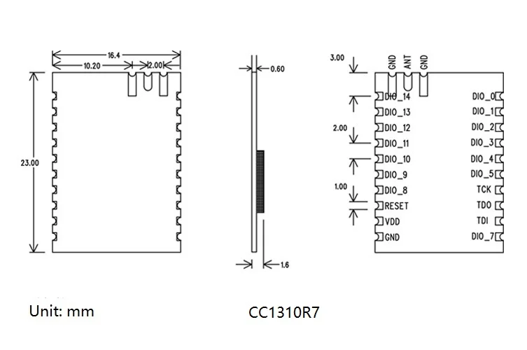 Ti Cc1310 12c/12s/uart/gpio Interface Rf Wireless Module With Long ...