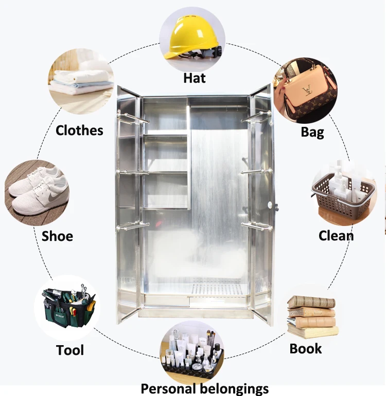 Janitors Cabinet Closet Metal Locker With Dirty And Clean Storage Open ...