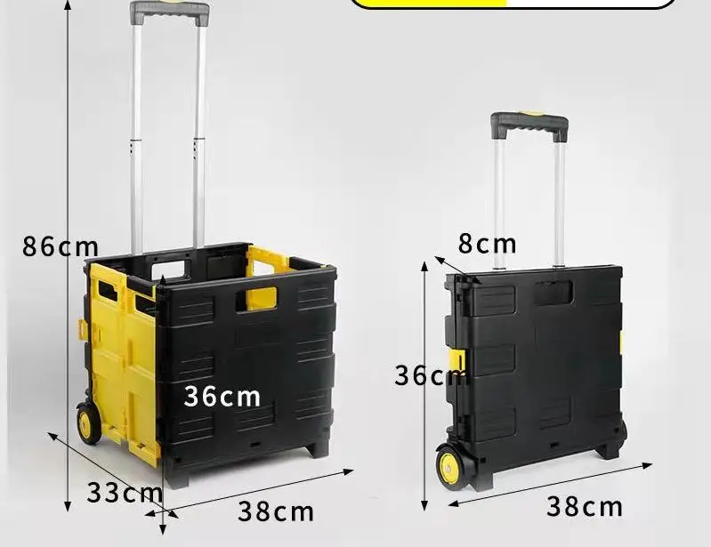 Folding Shopping Pull Cart Trolley Climb Stairs Folding Detachable ...