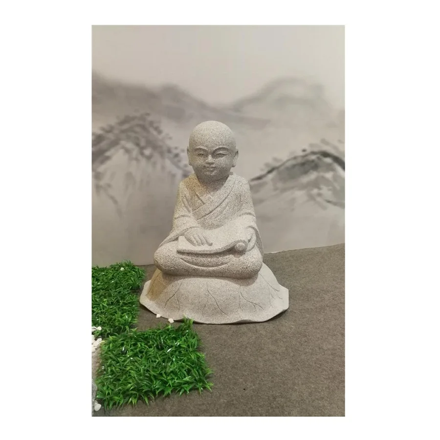 Gray Granite Chinese Cute Little Monks Garden Statues - Buy Cute Little ...