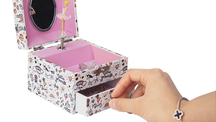 Moving Ballerina Dancer Musical Boxes Wooden Music Box Hand Crank - Buy ...