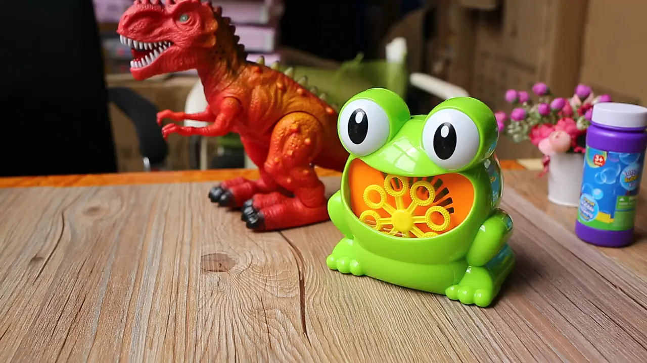New Bubble Cute Frog Automatic Bubble Machine Soap Water Bubble Blower ...