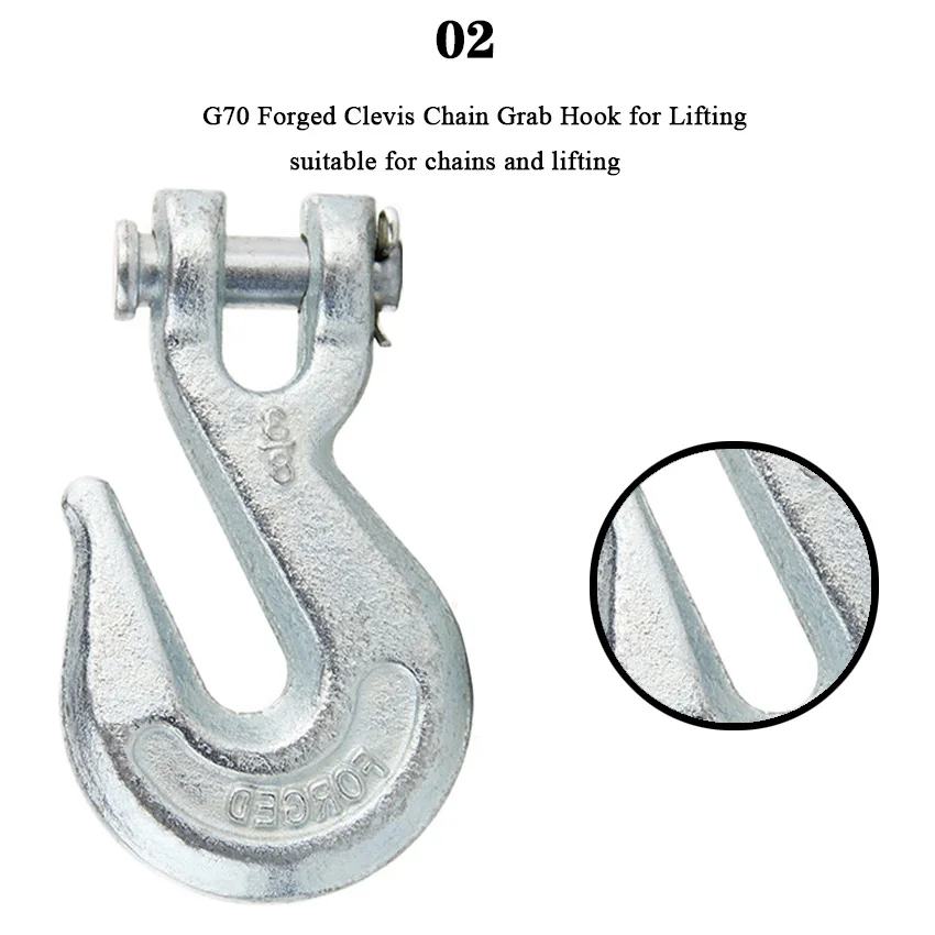 Zinc Plating G70 Forged Clevis Chain Grab Hook For Lifting - Buy Clecis ...