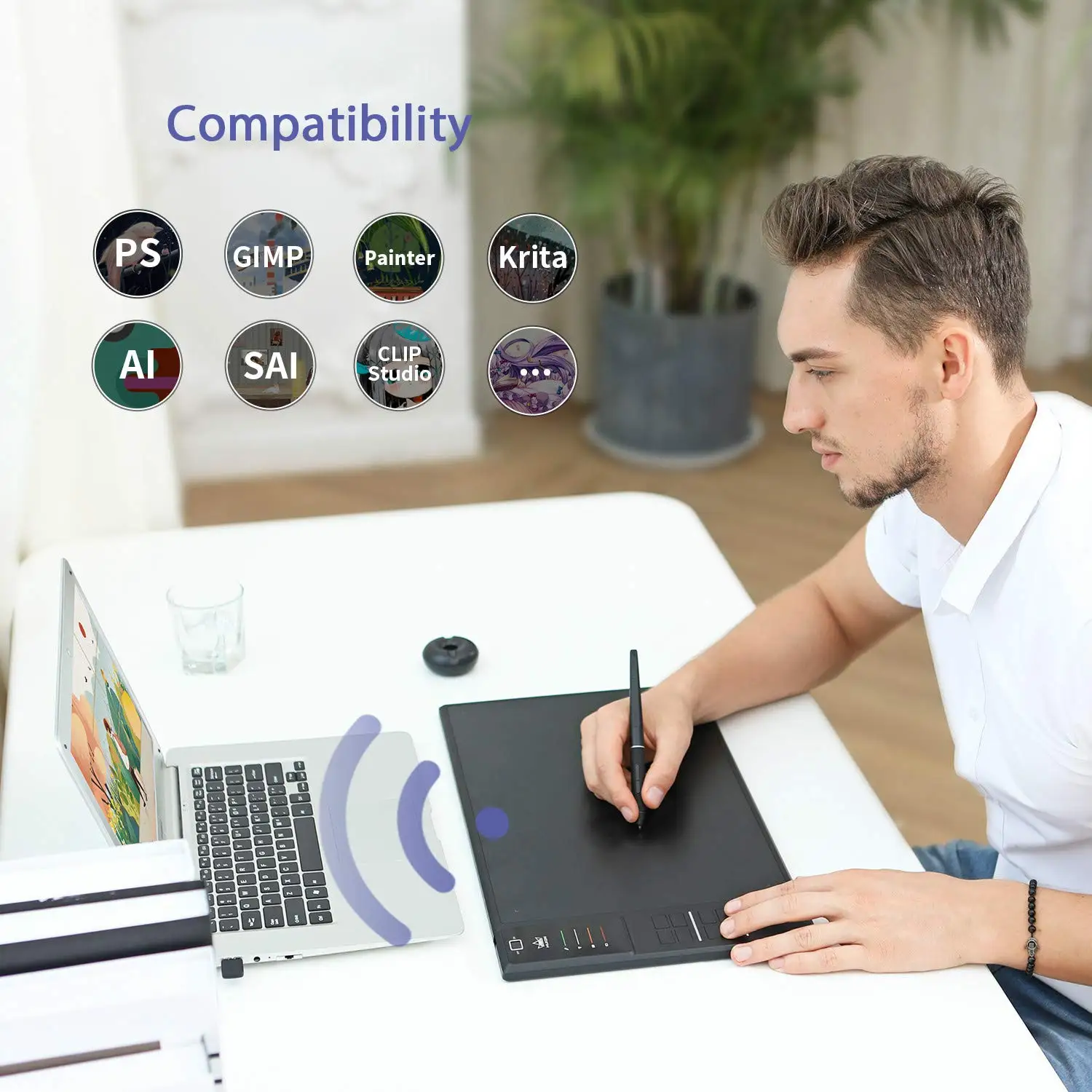 Huion Aktualisiert Auf Wh1409 V2 Batterie Freier Stift Wireless Kids ...