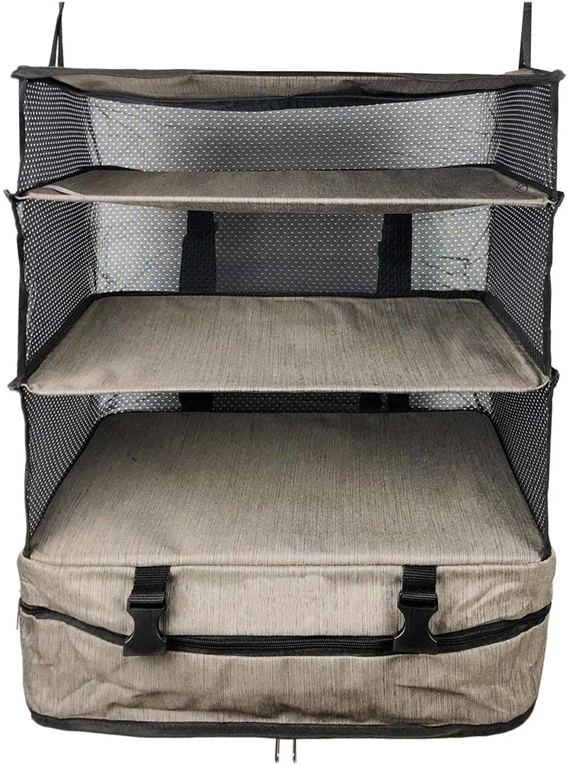 Portable Luggage Suitcase Organizer - Packable Travel Shelves