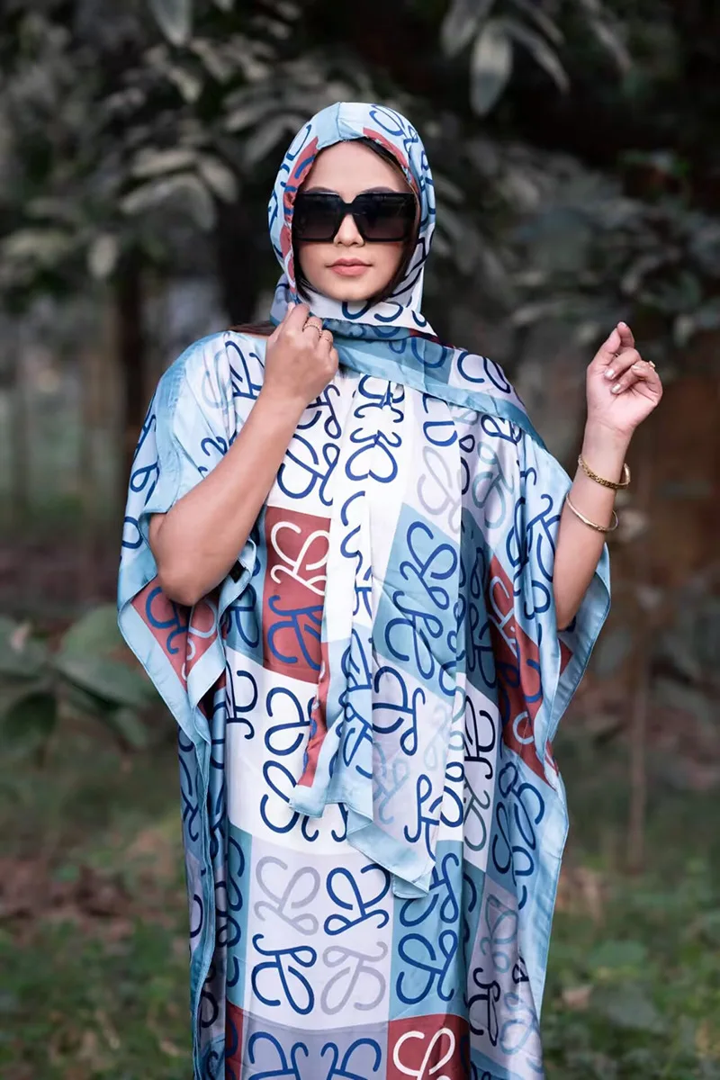 PROMISTAR 2025 Wholesale Luxury Designer Silk Printed Robe
