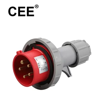 Cee Ip67 Waterproof Plug 3p+n+e 380v Red Cable Mount Male Industrial ...