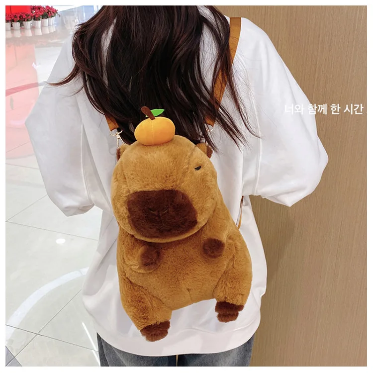 Kapibala Cute Animal Capybara Backpack - Soft Plush Fabric