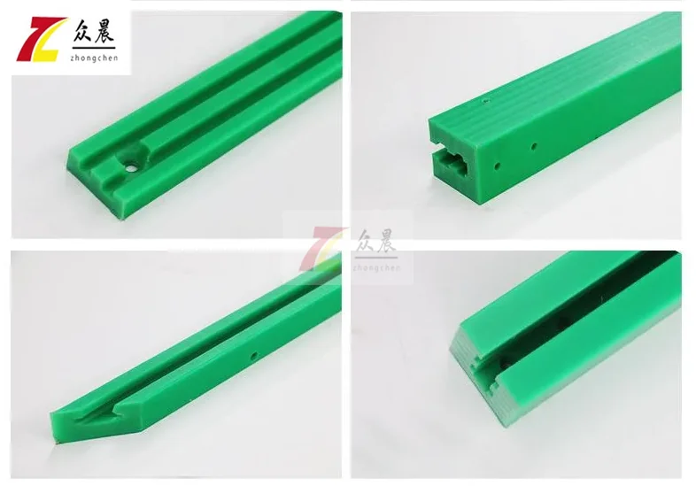 Wear Resistant Plastic Chain Guide Rail Custom Length Green White Uhmwpe Plastic Guide Rail ...