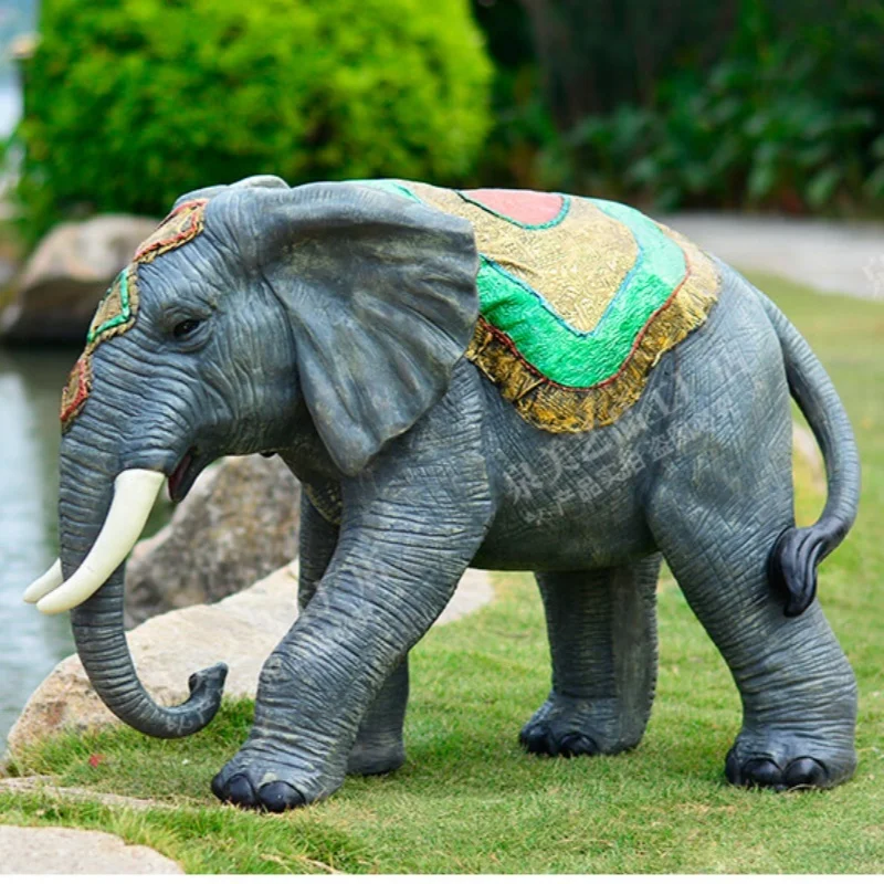 Life Size Resin Elephant Fiberglass Statue Sculpture Customize Outdoor ...