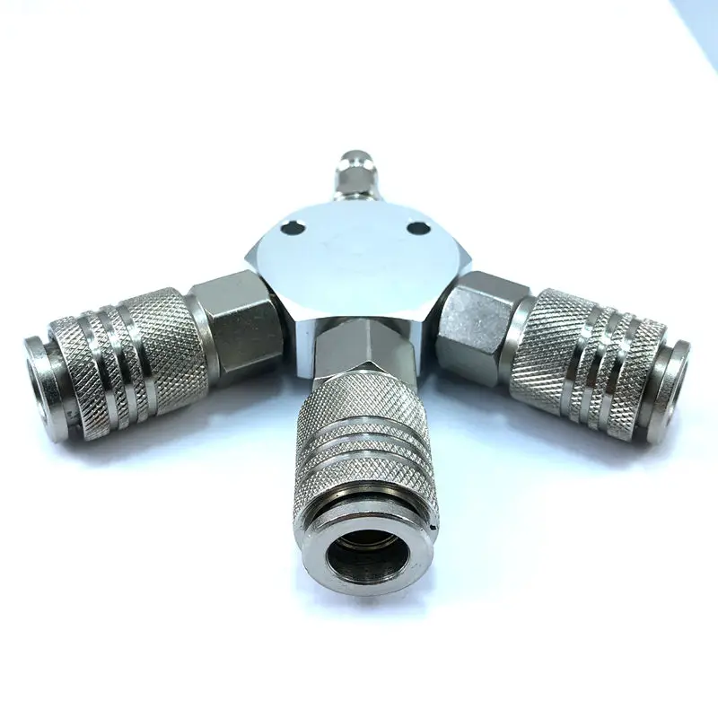 3-way Manifold Quick Coupler 1/4''npt Connector Air Hose Coupling ...