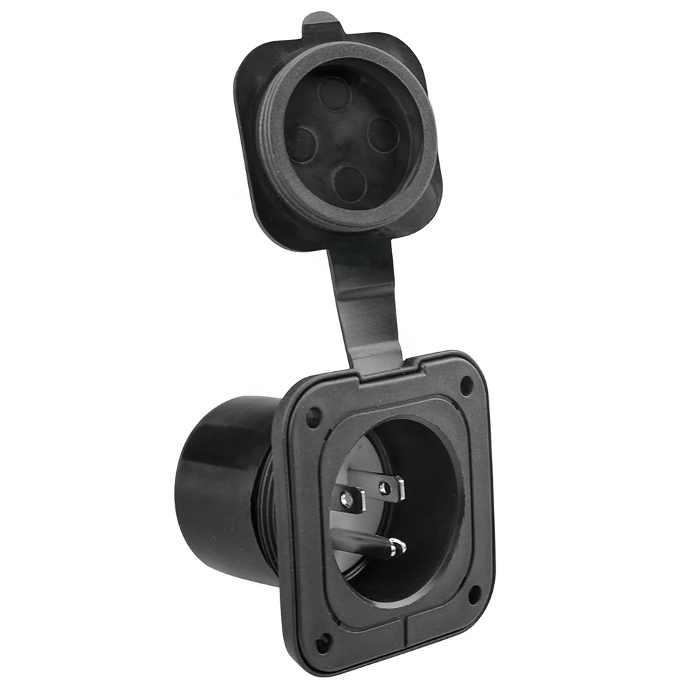 De0525 Straight Blade 2 Pole 3 Wire 15 Amp Flanged Inlet 125v,Nema 5 ...