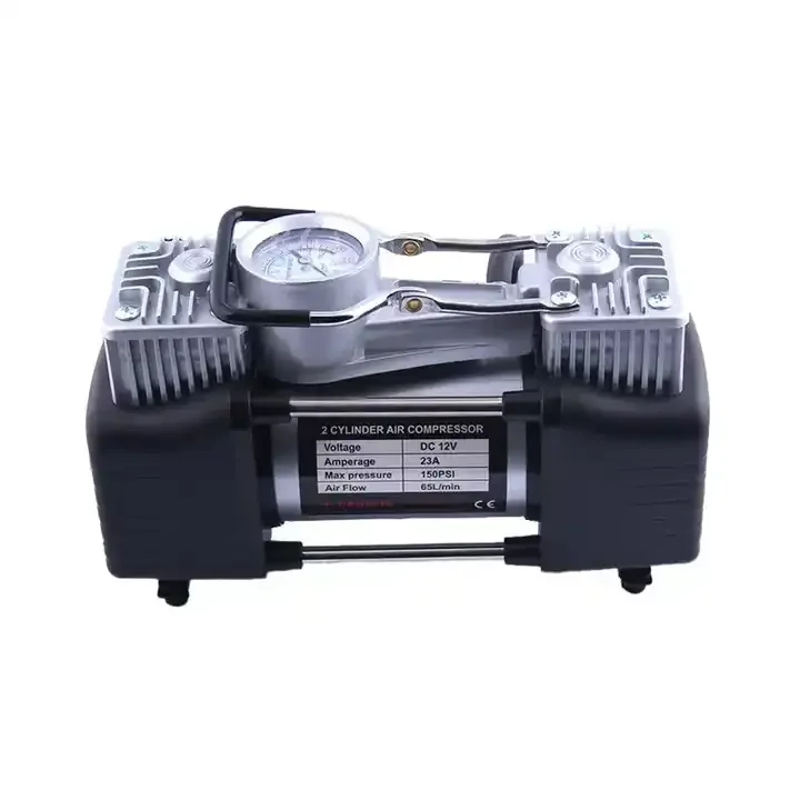 Heavy Duty Double Cylinder Tire Inflator Mini Car Air Compressor Ce ...