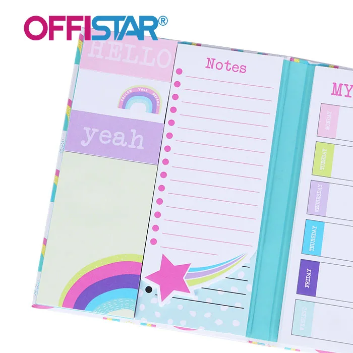 New Design Rainbow School Stationery Hardcover A5 Magnet Sticky Notepad ...