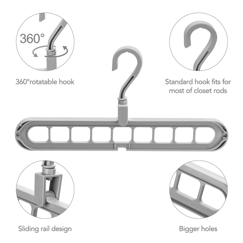 Multi Color 9-in-1 Magic Clothes Hanger - Space Saving Detachable ...