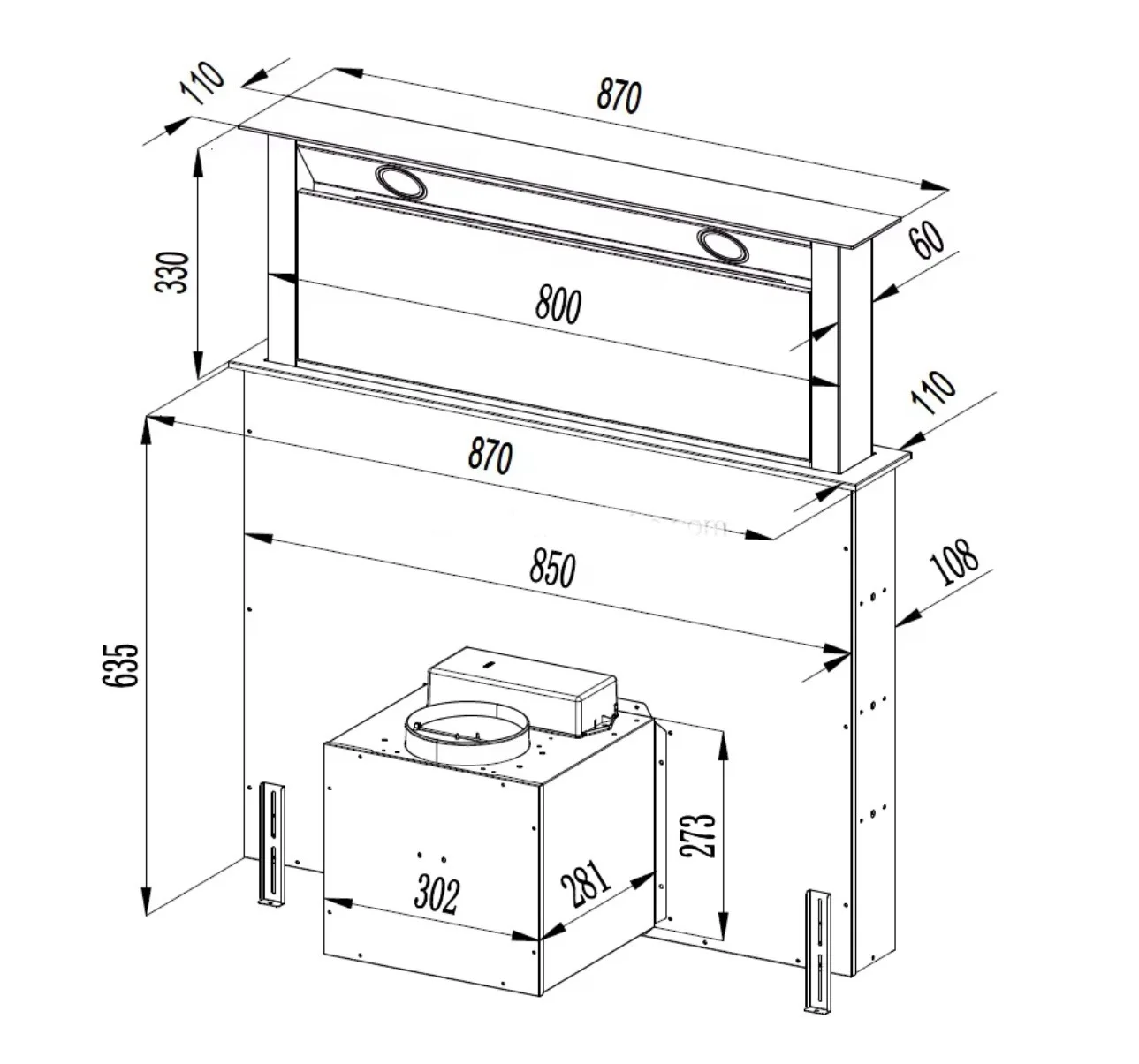 Elecapoka Italian Ultra-Thin Ductless Slide-Out Range Hood