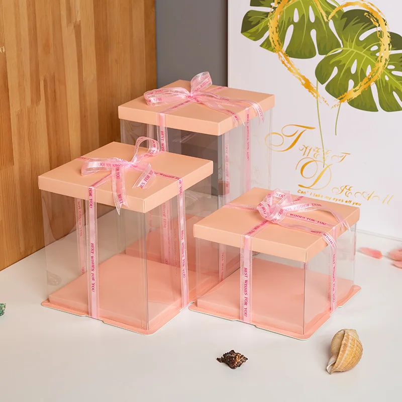 6inch 8inch 10inch 12inch Ribbon Cake Box Black Cake Boxes - Buy Black ...