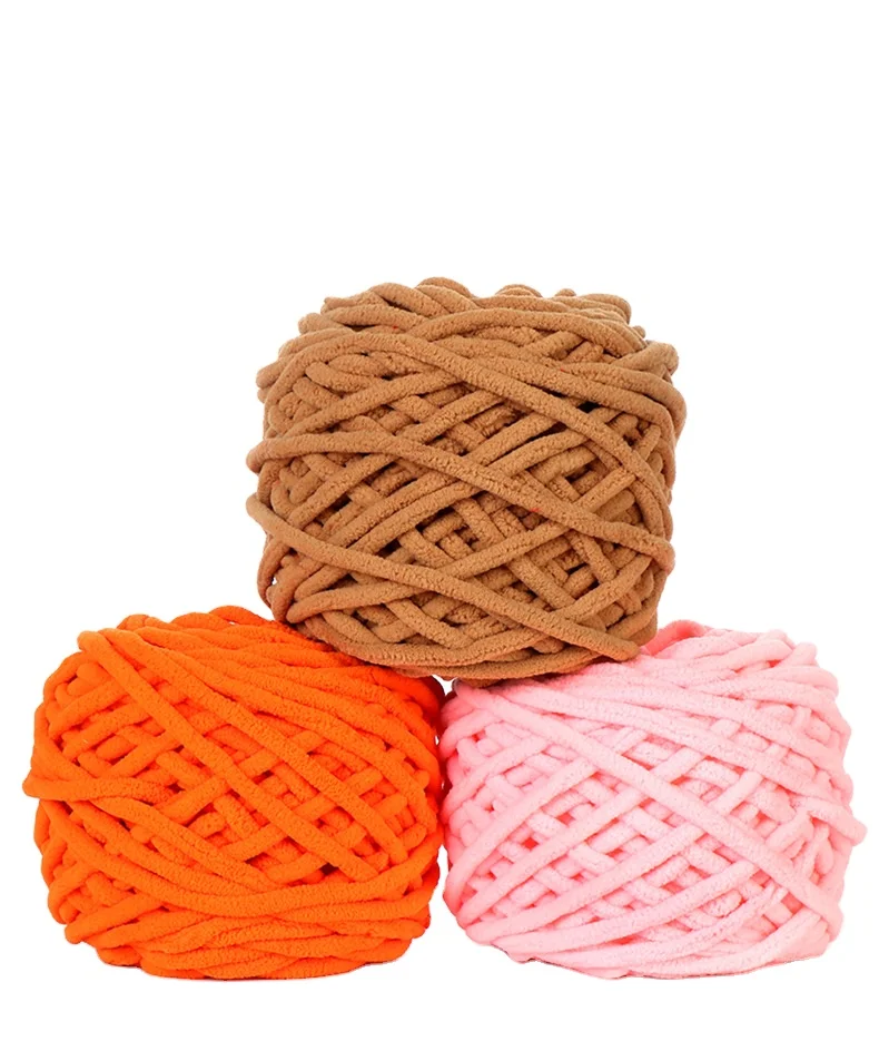 100% Polyester Chunky Chenille Fancy Yarn For Hand Knitting Jumbo ...