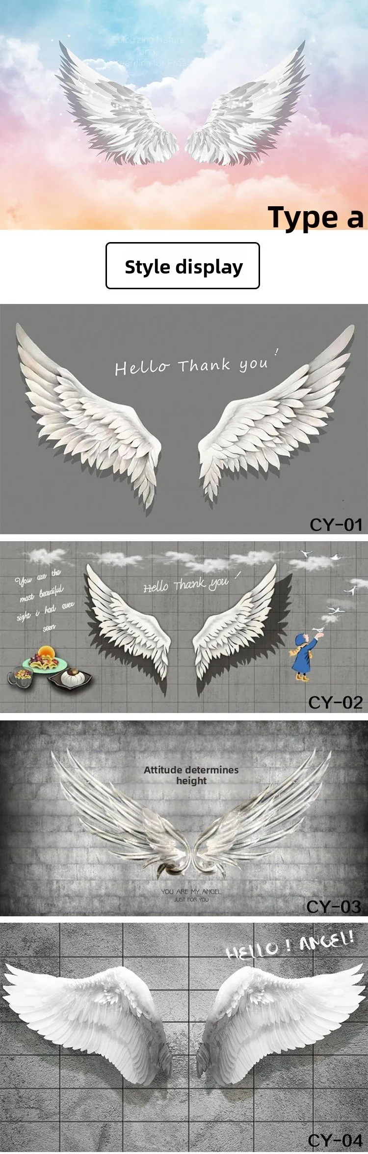 3D Angel Wings Non-slip Carpet Tiles Machine-Made Home Gym Dance Studio ...