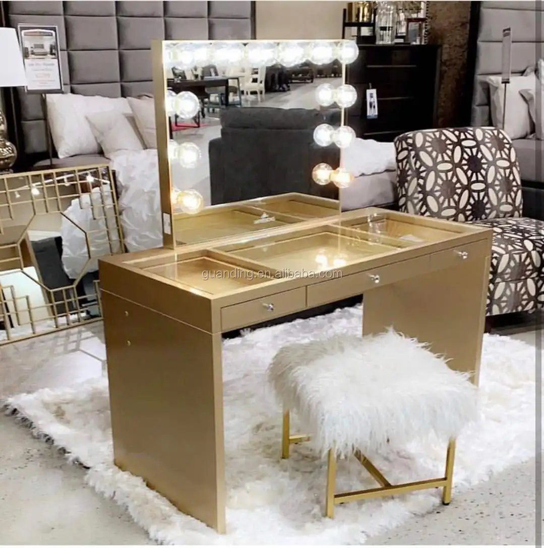 Top Seller Contemporary Crushed Diamond Mirrored Furniture Vanity ...