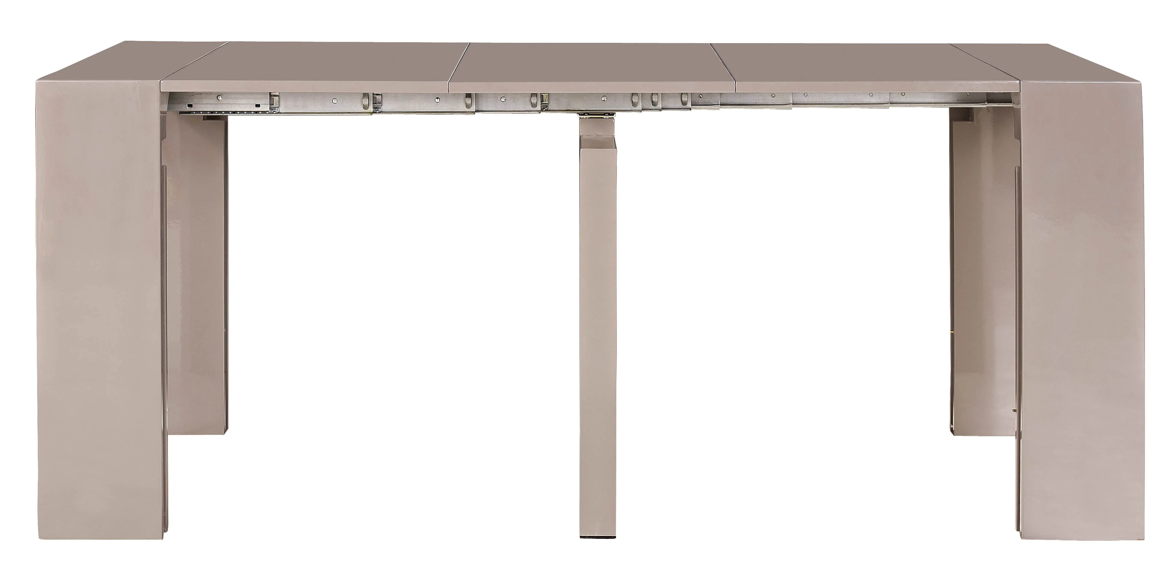 High Gloss Rectangle Extendable Dining Table Set Space-Saving ...