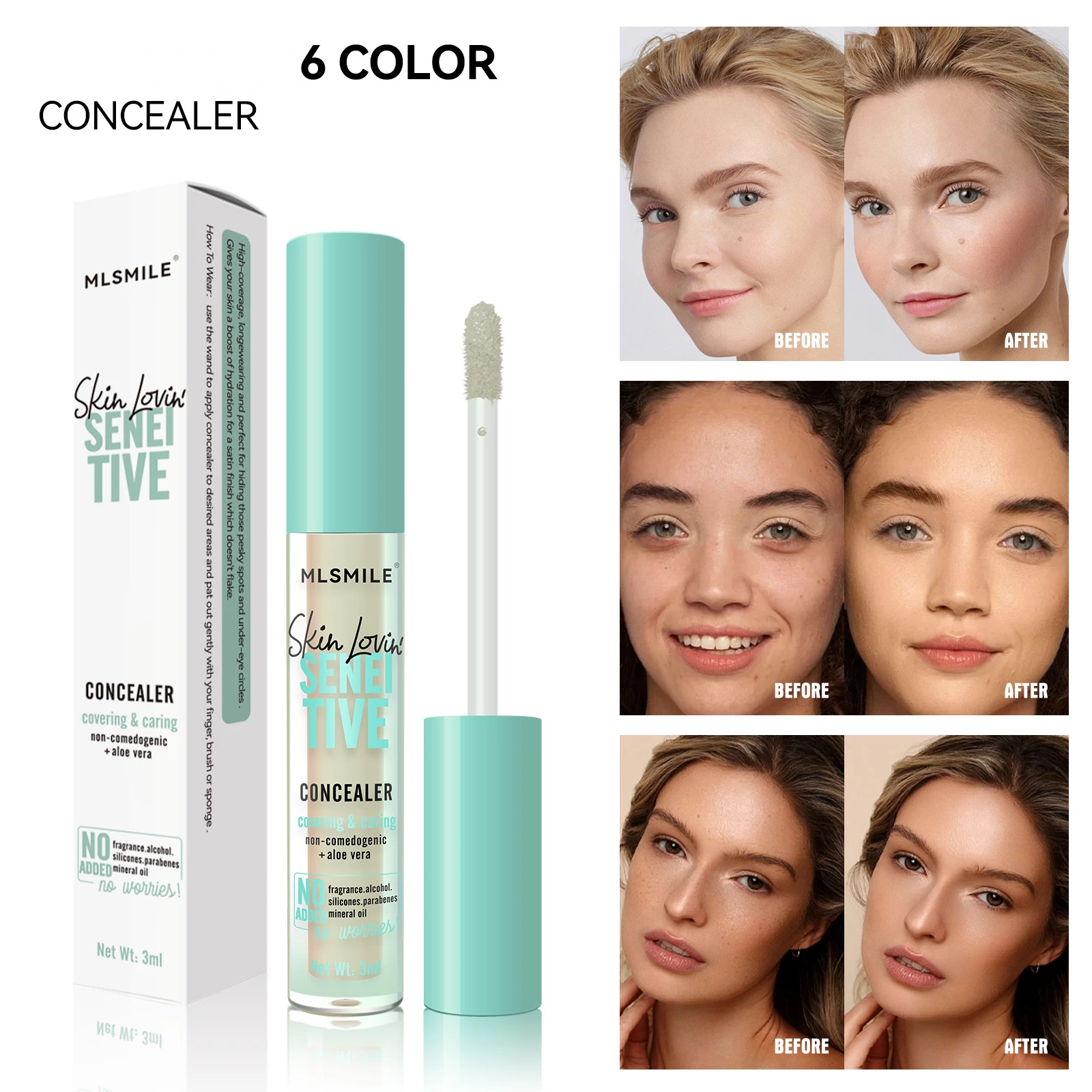 Concealer Concealer Acne Marks Lasting 6 Colors Foundation Lips Dark ...