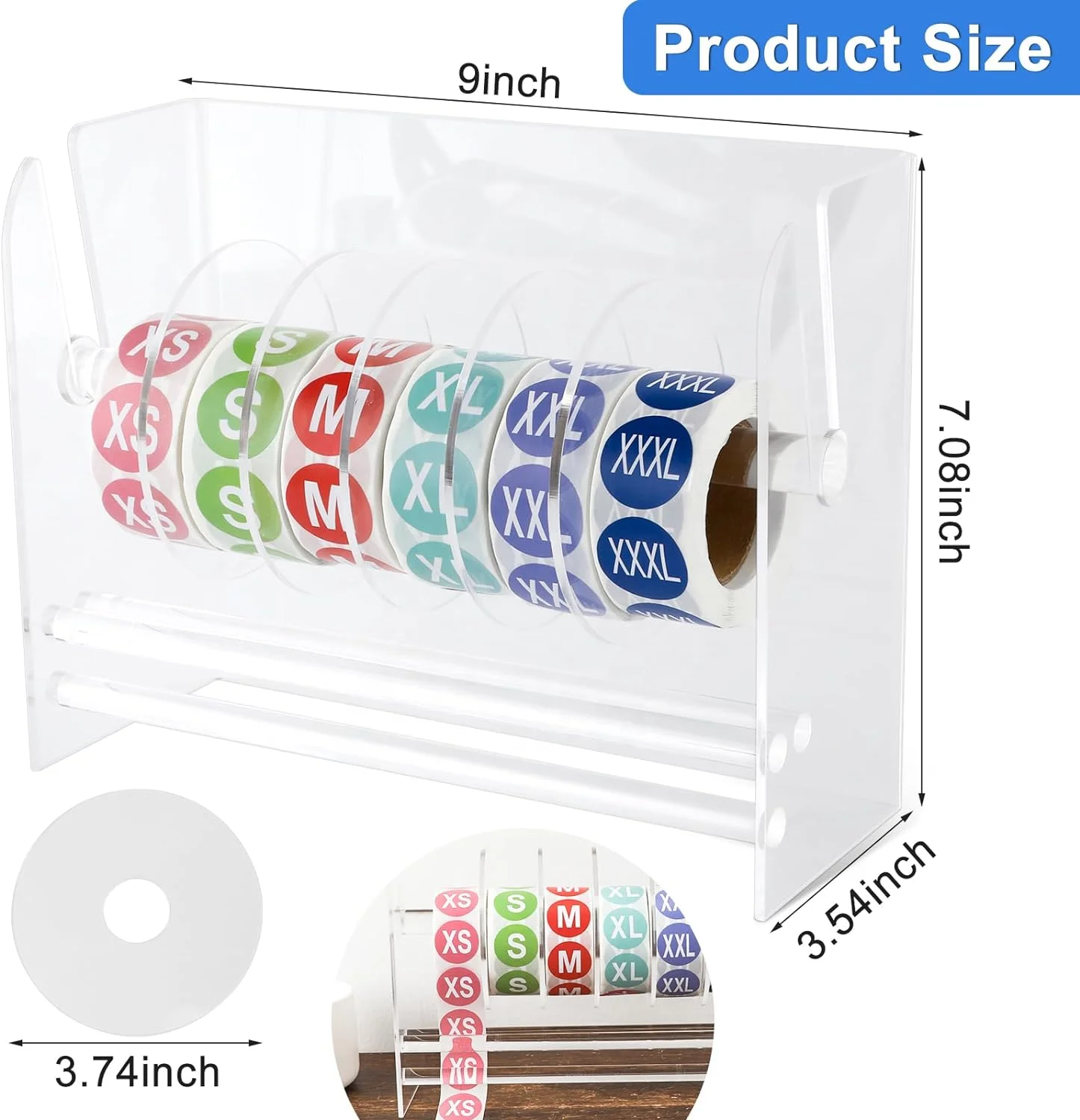Clear Sticker Holder Organizer Label Stand Magnetic Automatic Label ...