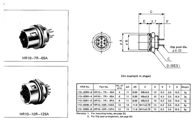 Renhotec HR10 HR25 HR30 Series 10poles Connectors for Signal Trans