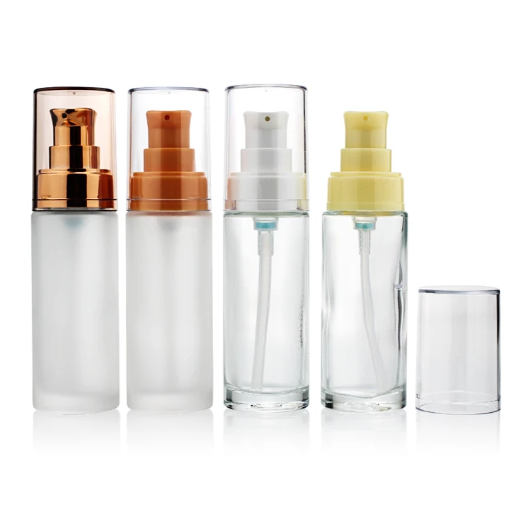 Empty OEM ODM 30ml Glass Liquid Foundation Bottle with Lotion Pump ...
