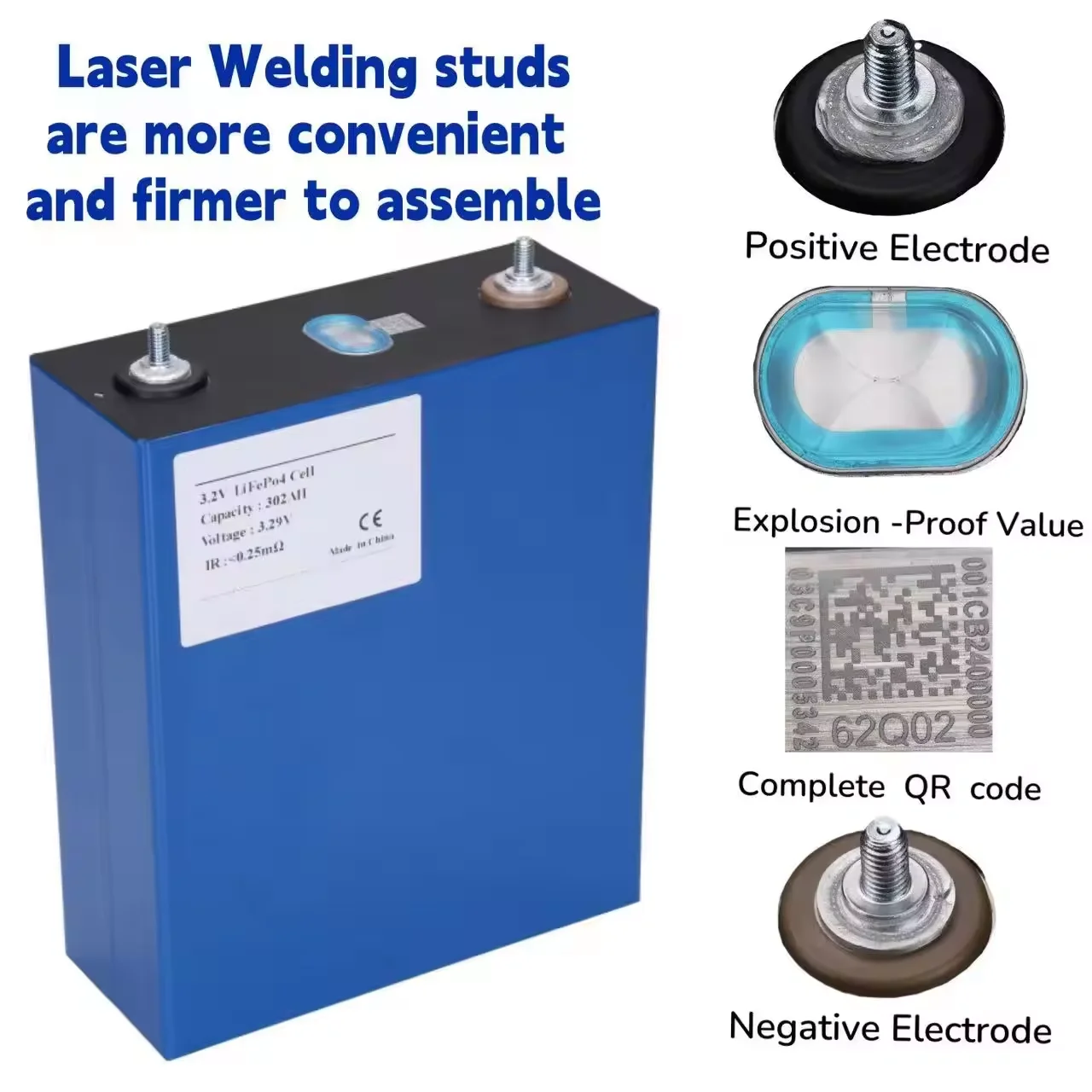 3.2V Lifepo4 Lithium Ion Battery - 314ah Prismatic Cells